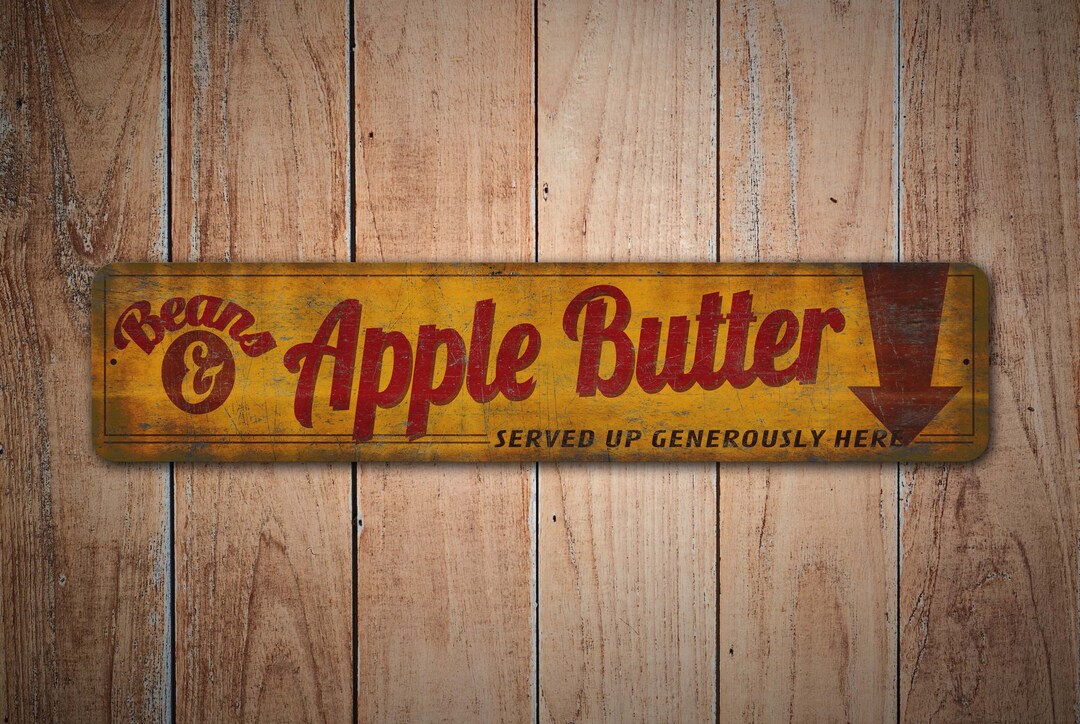 Apple Butter Sign - Apple Butter Arrow Sign - Vintage Style Sign ...