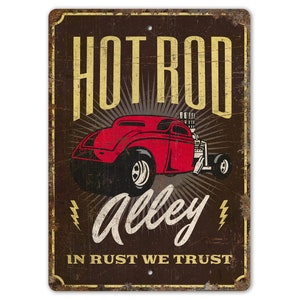 Hot Rod Alley - Hot Rod Alley Sign - Hot Rod Alley Decor - Motor Garage ...