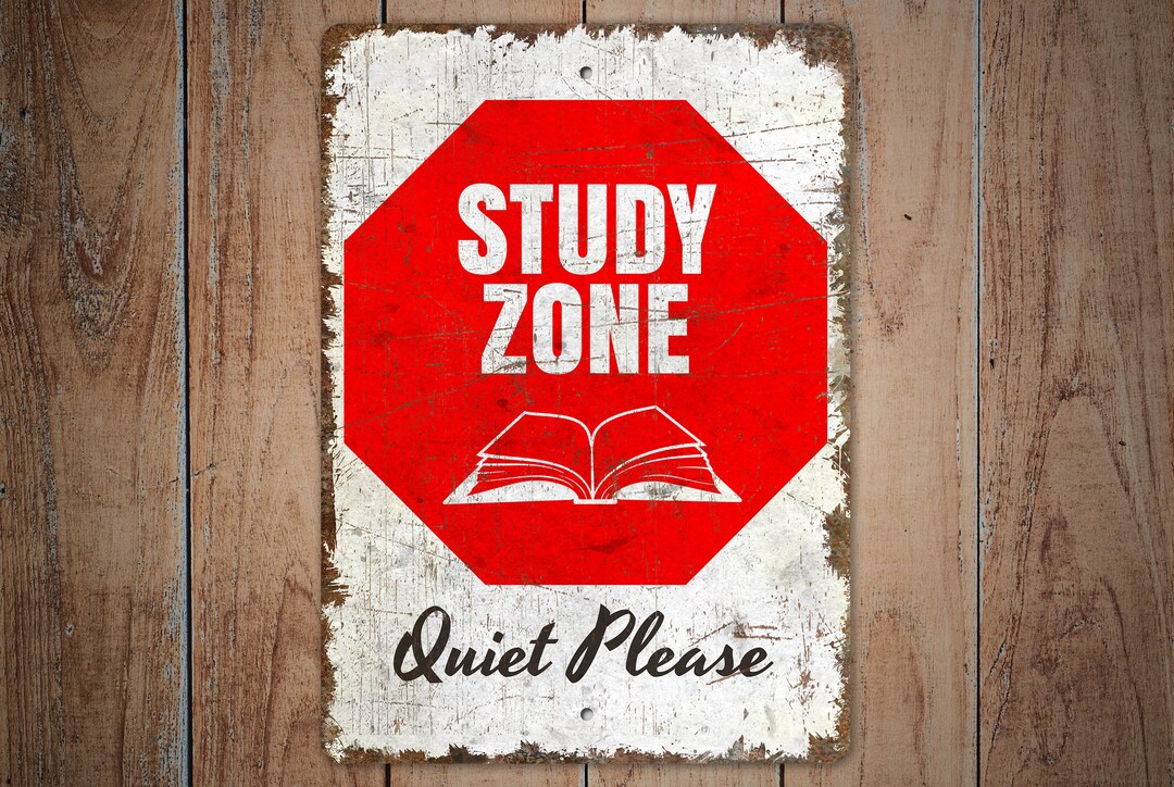 Study Zone Sign - Quiet Please Sign - Study Zone Decor - Quiet Please ...