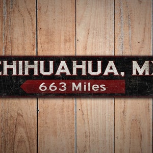City Mileage Sign - City Arrow Sign - Vintage Style Sign - City ...