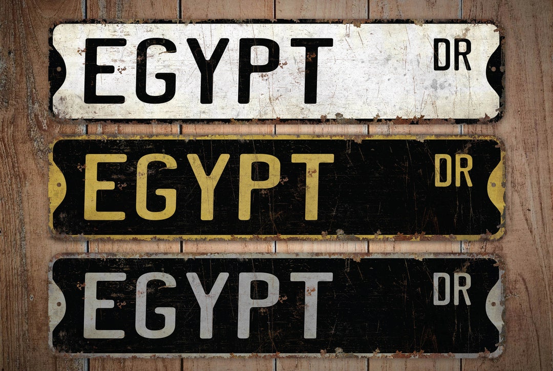 Egypt - Egypt Sign - Egypt Decor - Vintage Style Sign - Custom Street ...