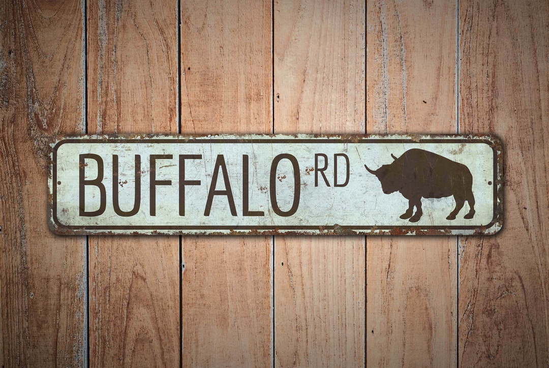 Buffalo Road Sign - Custom Street Sign - Street Name Sign - Vintage ...