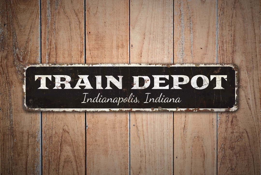 Train Depot Sign - Train Depot Decor - Train Terminal Sign - Rail ...