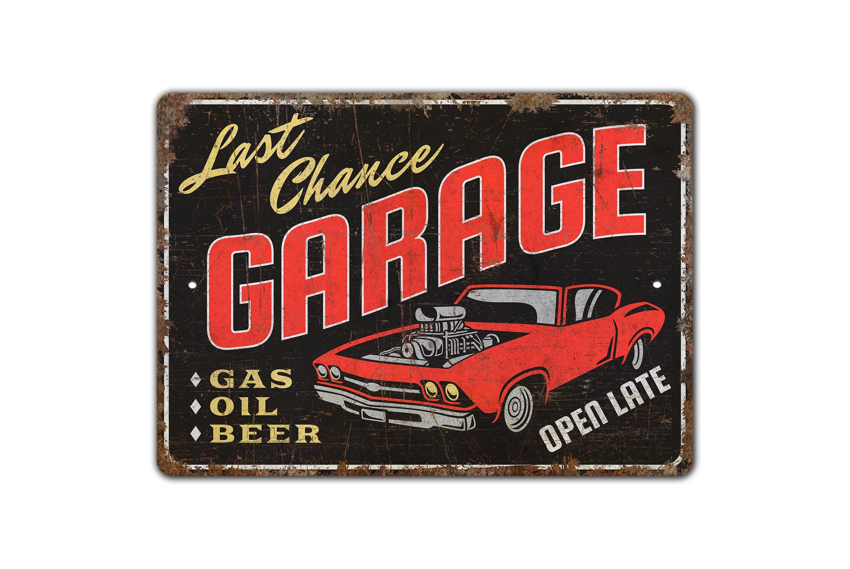 Last Chance Garage - Last Chance Garage Decor - Hot Rod Sign - Hot Rod ...