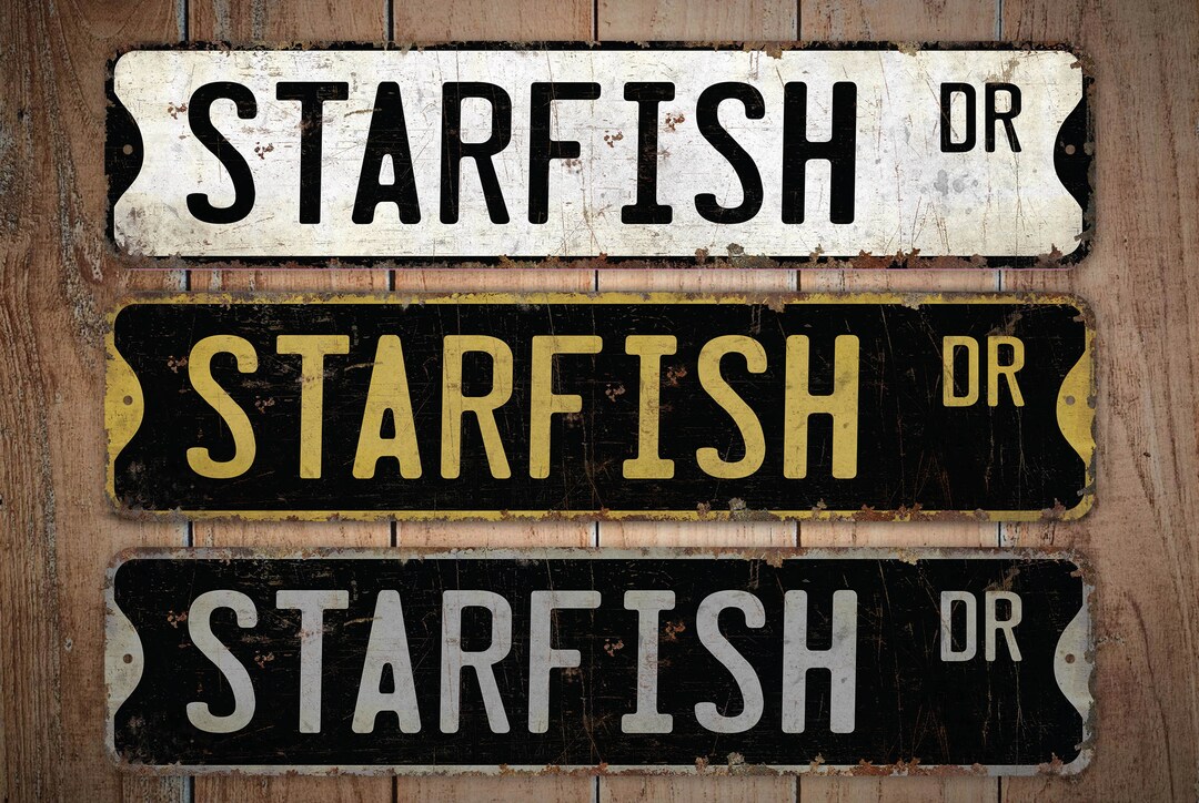 Starfish Starfish Sign Starfish Decor Starfish Lover Gift Custom Street ...