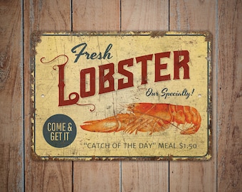 LOBSTER CROSSING Sign Xing Decor Seafood Restaurant - Etsy