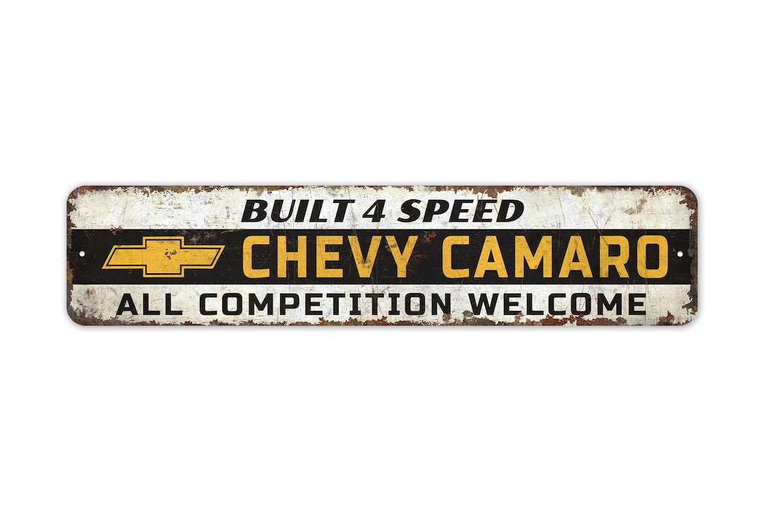 Built 4 Speed Sign - Chevy Camaro Sign - Chevy Camaro Decor - Fast Car ...