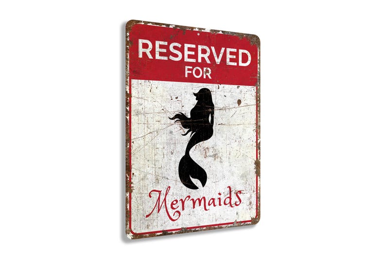 Mermaids Sign - Beach Sign - Beach Decor - Funny Mermaids Sign ...