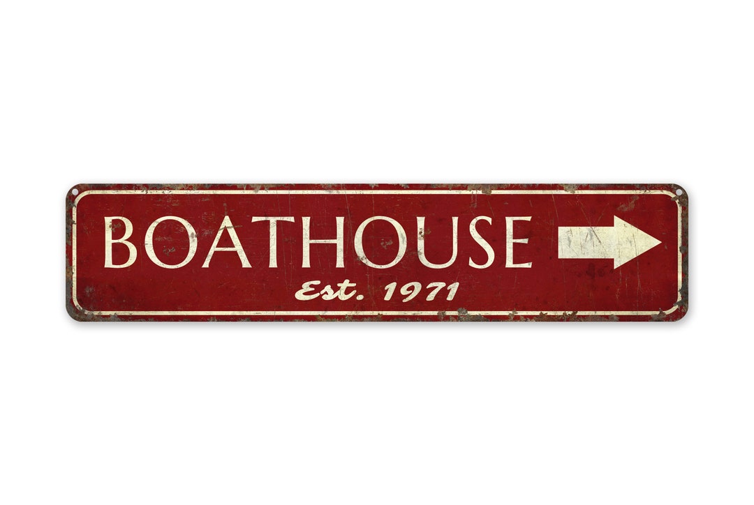 Boat House Sign - Boat House Arrow Sign - Boat House EST Sign - Beach ...