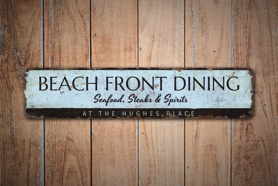 Beach Front Dining Sign Beach Front Dining Seafood Sign - Etsy