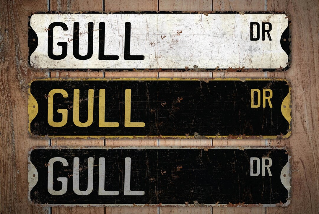 Gull Gull Sign Gull Decor Vintage Style Sign Custom Street Sign Premium ...