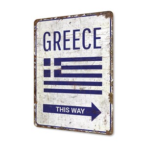 Greece This Way - Greece Sign - Greece Flag Decor - Greece Lover Gift ...