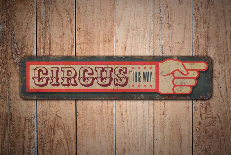 Circus This Way Sign - Circus Show Sign - Circus Party Decor - Circus ...