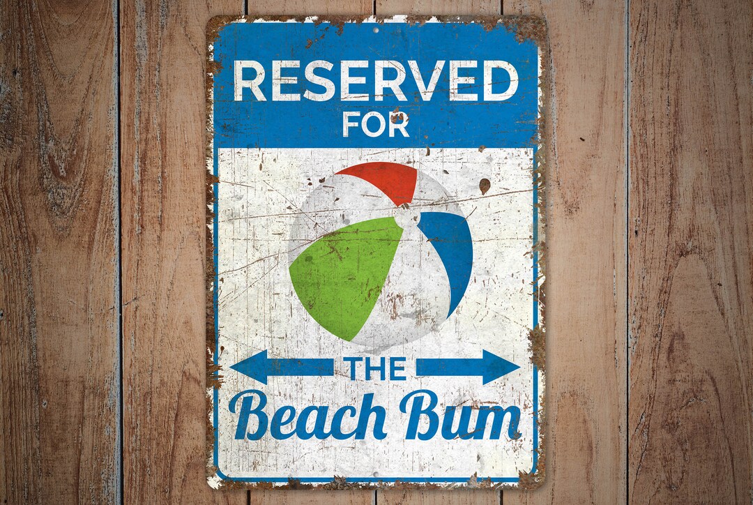 Beach Bum Beach Bum Parking Beach Bum Decor Beach Bum Sign Vintage ...
