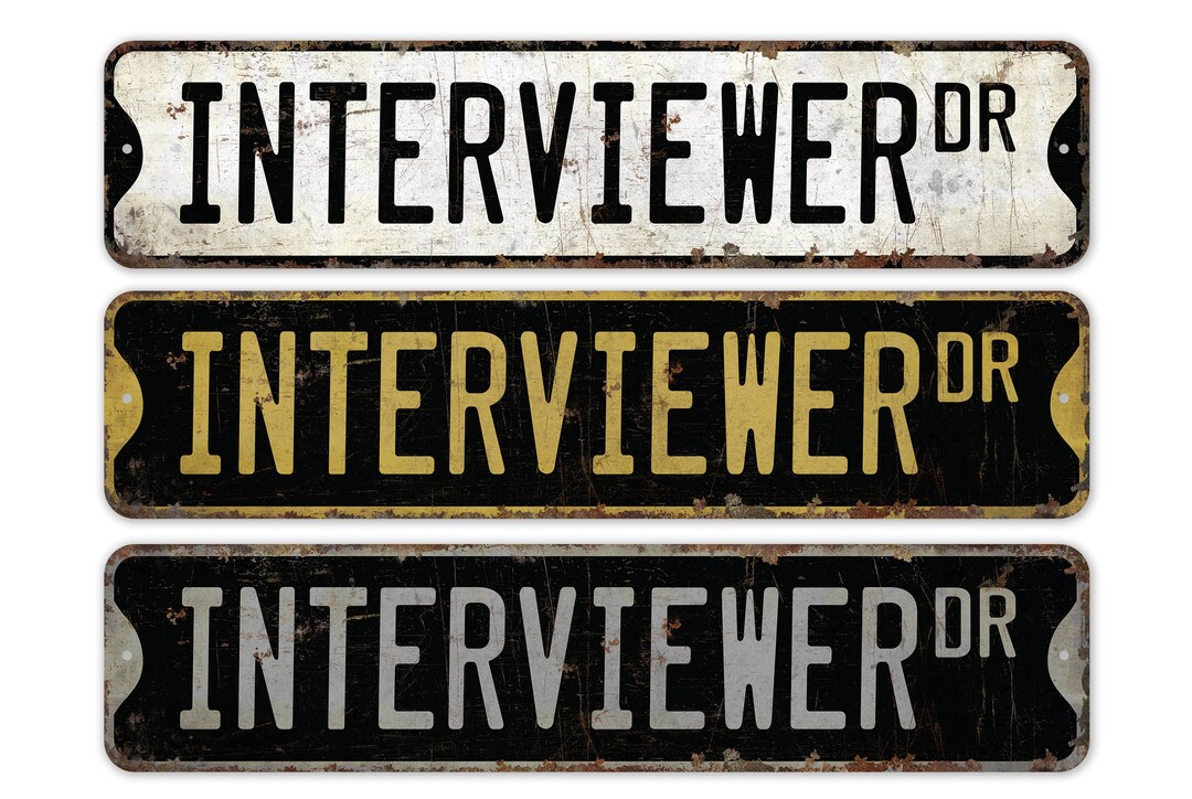 Interviewer - Interviewer Sign - Interviewer Decor - Vintage Style Sign ...