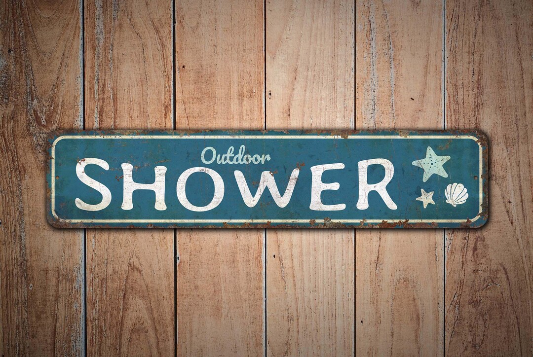 Outdoor Shower - Outdoor Shower Sign - Beach House Sign - Beach Sign ...