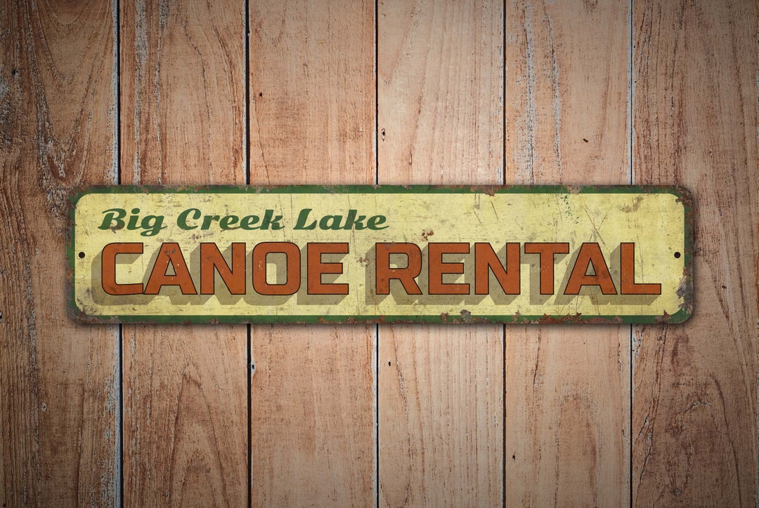 Canoe Rental Sign - Custom Canoe Rental - Lake Canoe Rental - Vintage ...