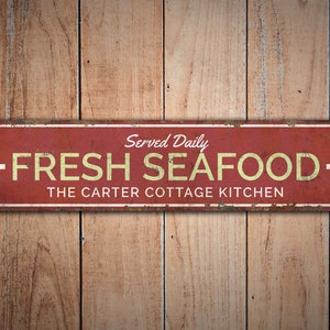 Fresh Seafood - Fresh Seafood Sign - Fresh Seafood Decor - Vintage ...