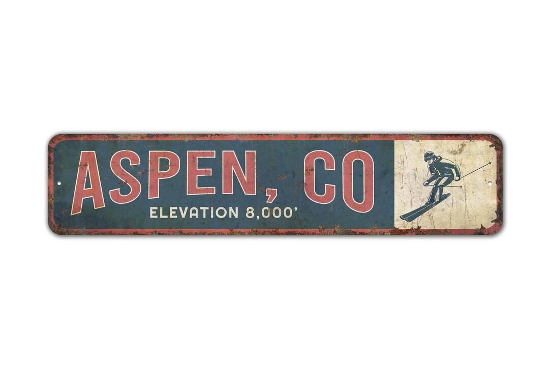 Aspen Sign - Custom Aspen Sign - Aspen Colorado Sign - Vintage Style ...
