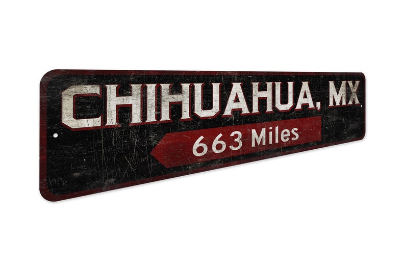 City Mileage Sign - City Arrow Sign - Vintage Style Sign - City ...
