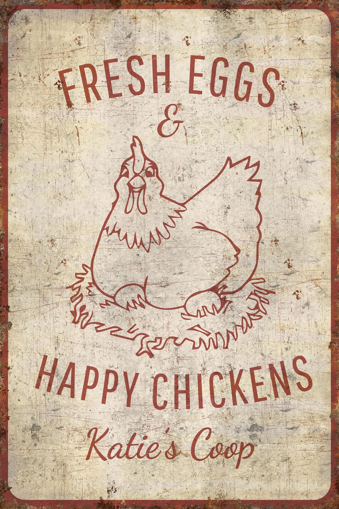 Fresh Eggs Sign - Egg Farm Sign - Egg Farm Decor - Happy Chicken Sign ...