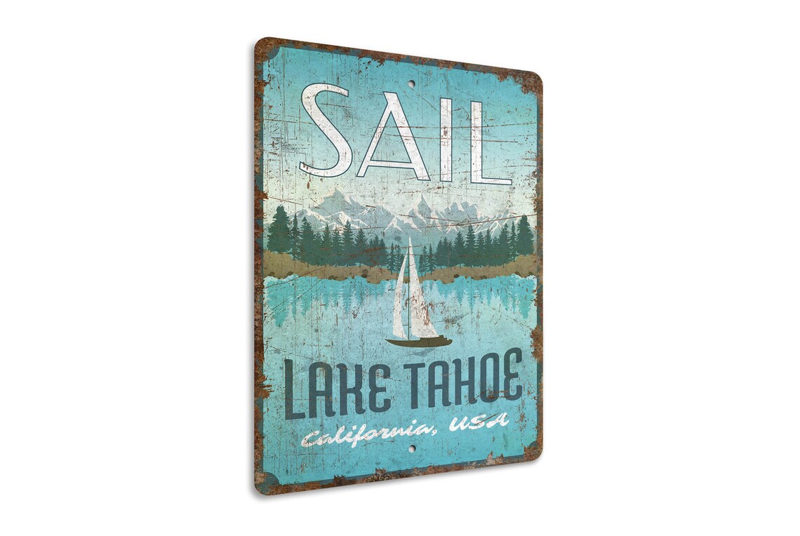 Sail Sign - Sail Sign Decor - Lake Tahoe Sign - Lake Tahoe Decor - Lake ...