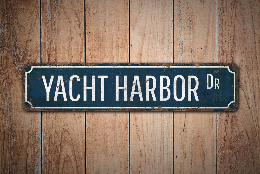 Yacht Harbor - Yacht Harbor Sign - Yacht Harbor Decor - Vintage Style ...