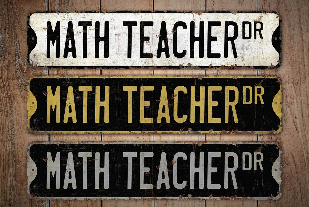 Math Teacher - Math Teacher Sign - Math Teacher Decor - Vintage Style ...