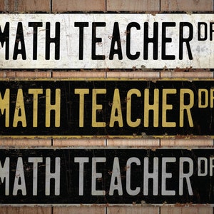 Math Teacher - Math Teacher Sign - Math Teacher Decor - Vintage Style ...