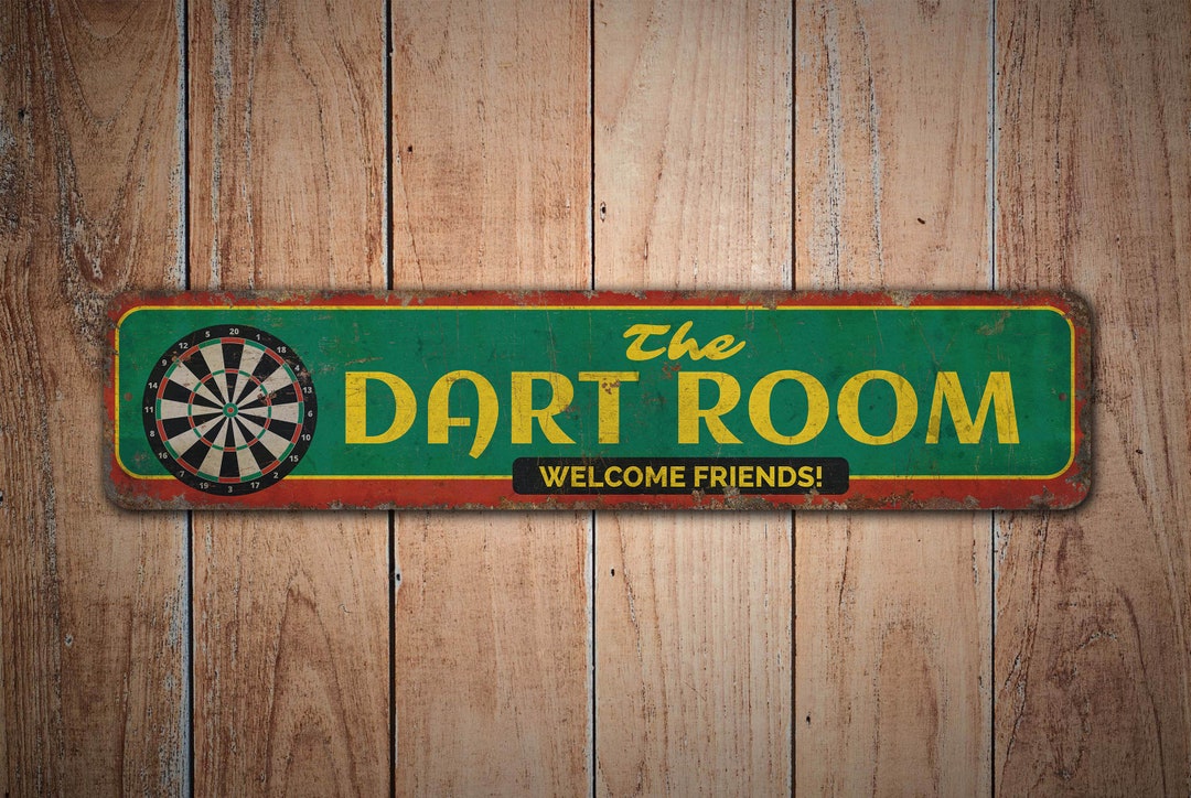 Dart Room - Dart Room Sign - Dart Room Decor - Dart Game Room - Vintage ...