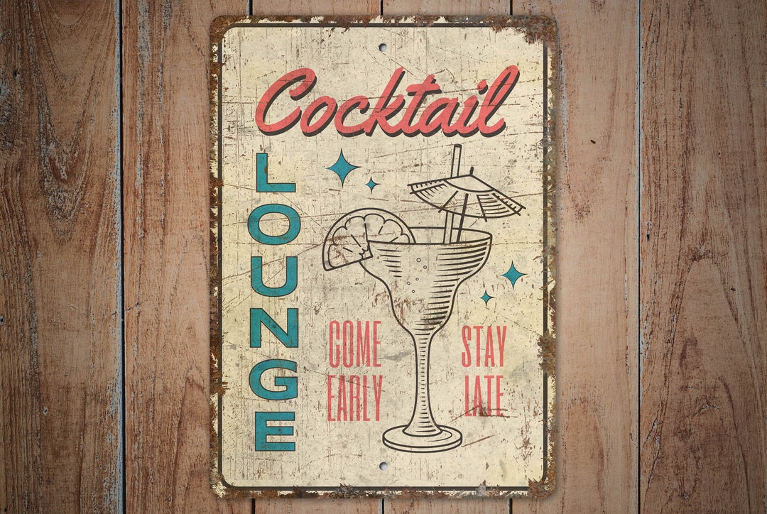 Cocktail Lounge Sign - Cocktail Lounge - Cocktail Lounge Decor - Pub ...