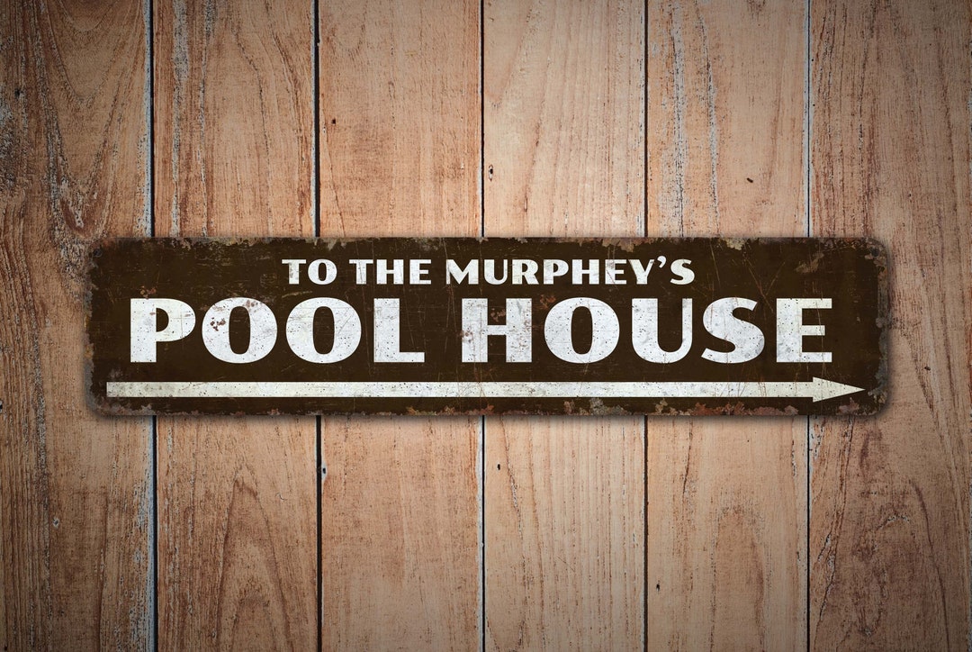 Pool House - Pool House Sign - Pool House Decor - Custom Arrow Sign ...