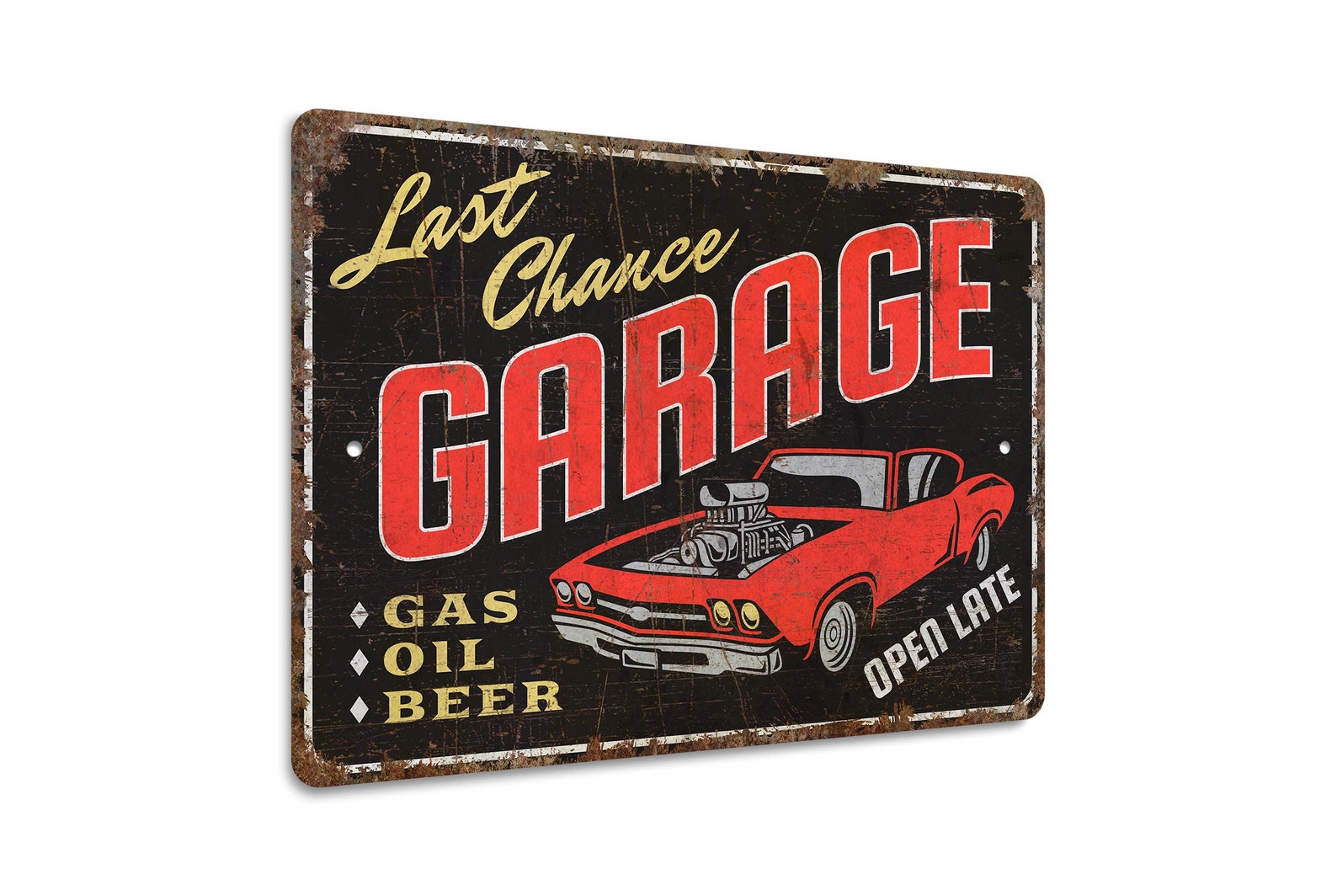 Last Chance Garage - Last Chance Garage Decor - Hot Rod Sign - Hot Rod ...