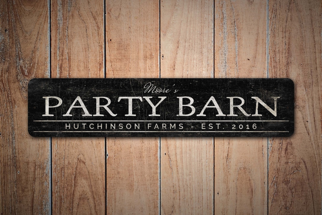 Custom Party Barn Sign - Barn City State Sign - Vintage Style Sign ...
