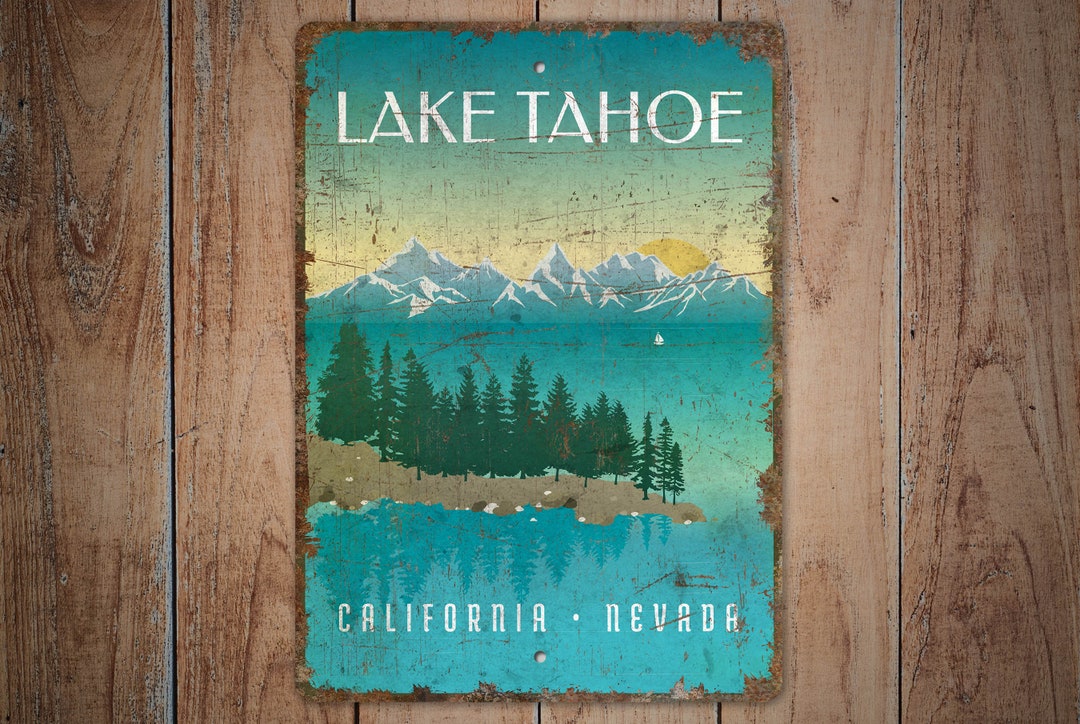 Lake Tahoe - Lake Name Sign - Lake Tahoe Sign - Lake Tahoe Decor - Lake ...