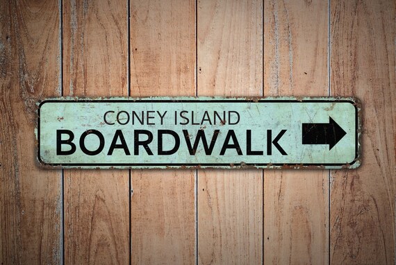 Coney Island Beach Boardwalk Sign Boardwalk Arrow Sign - Etsy
