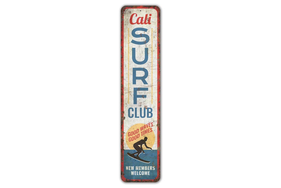 Cali Surf Club Sign - Beach Sign - Beach House Sign - Beach Lover Gift ...
