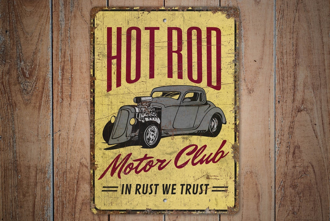 Hot Rod Motor Club Hot Rod Motor Club Sign Hot Rod Club Decor Motor ...