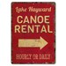 Canoe Rental Canoe Rental Sign Lake House Decor Canoe Rental Sign ...