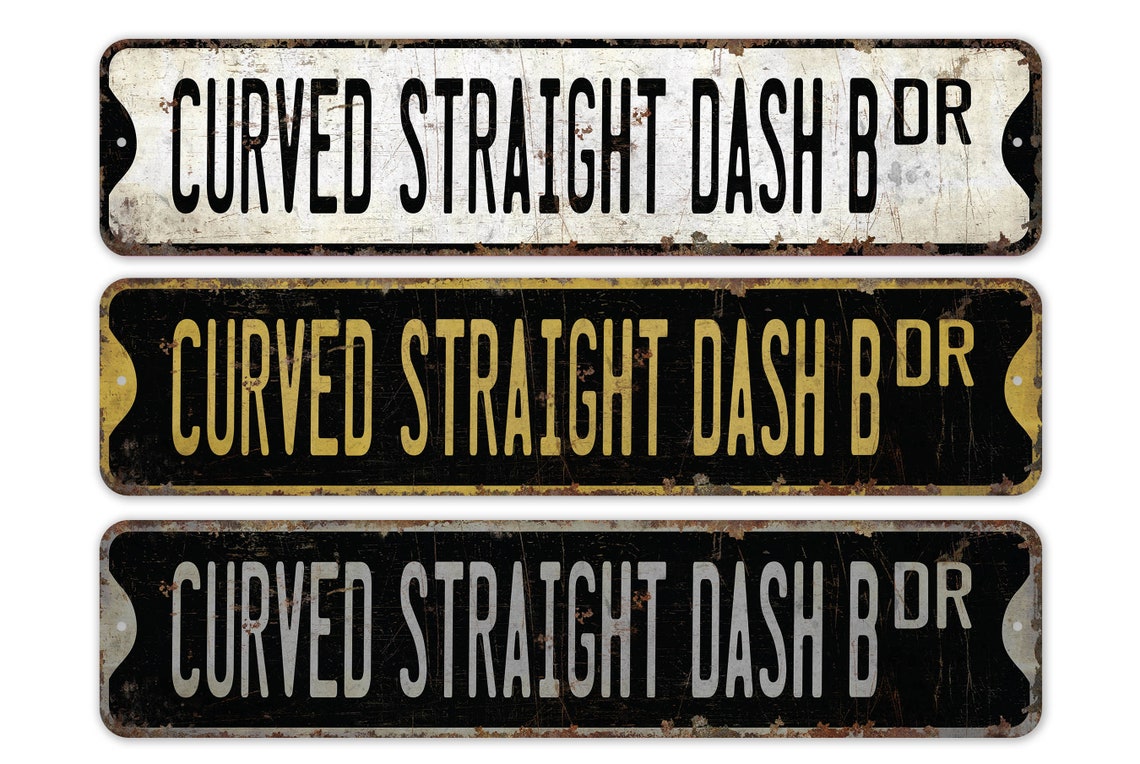 Curved Straight Dash B Curved Straight Sign Straight Dash - Etsy