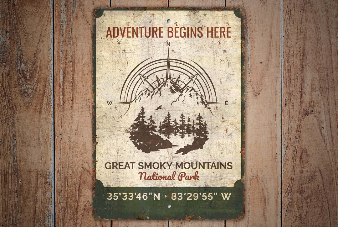 Adventure Begins Here Sign National Park Sign Park Sign Adventure Sign ...