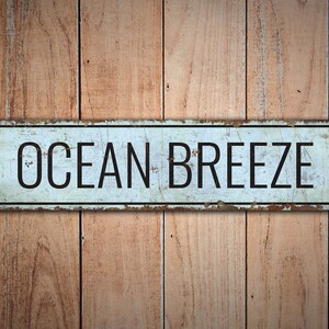 Ocean Breeze - Beach House Sign - Custom Beach Decor - Vintage Style ...