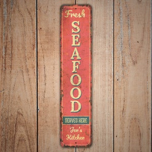 Fresh Seafood Sign - Seafood Restaurant - Fresh Seafood Decor - Vintage ...
