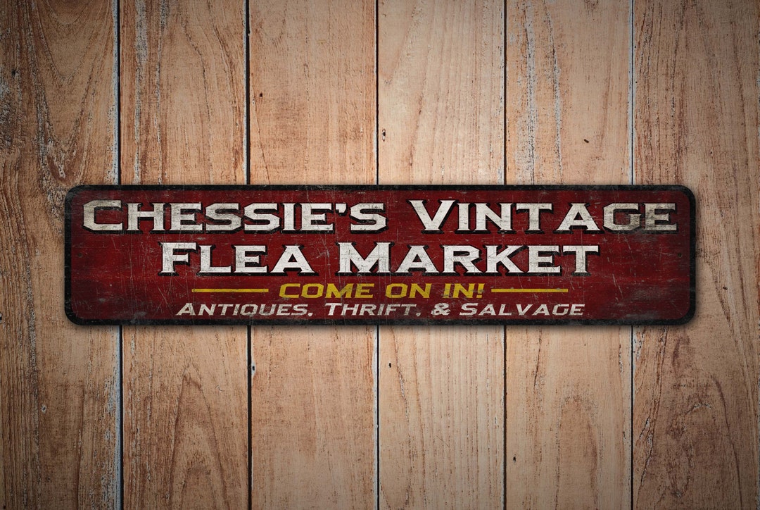 Flea Market Sign - Custom Flea Market - Flea Market Decor - Vintage ...