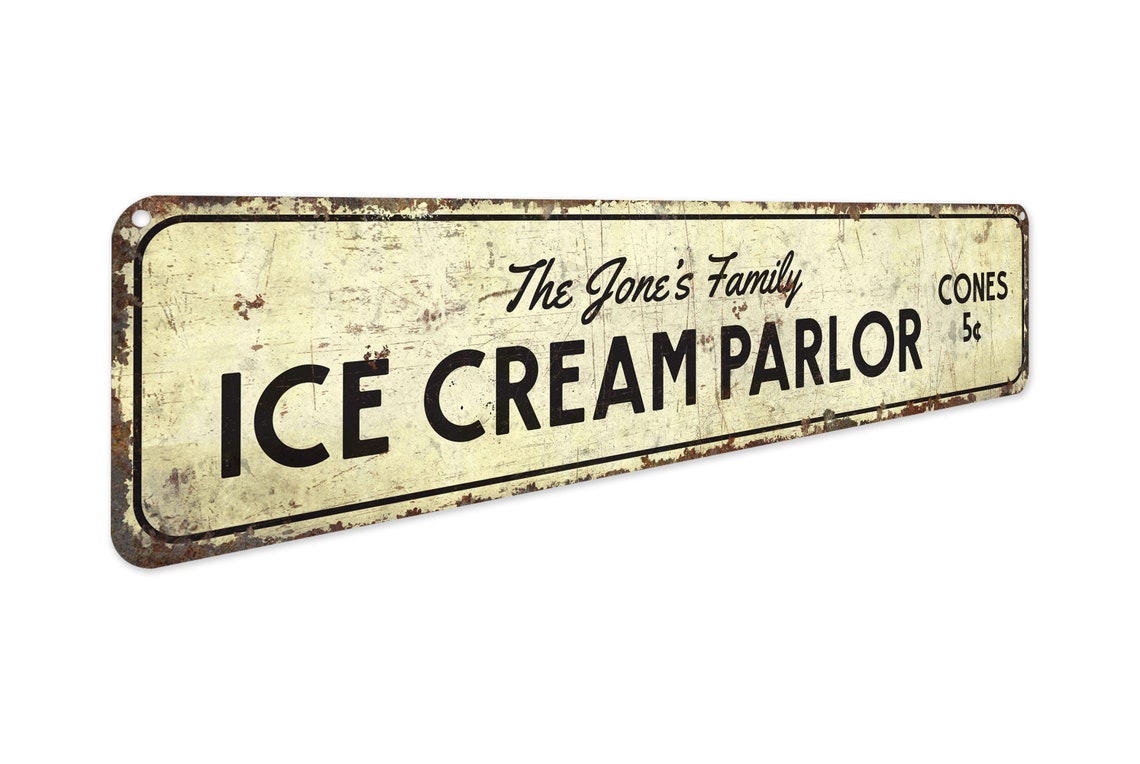 Ice Cream Parlor Ice Cream Shop Sign Vintage Style Sign - Etsy Canada