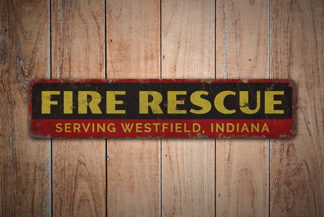 Fire Rescue - Fire Rescue Sign - Fire Rescue Decor - Vintage Style Sign ...