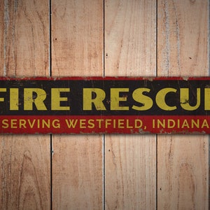Fire Rescue - Fire Rescue Sign - Fire Rescue Decor - Vintage Style Sign ...
