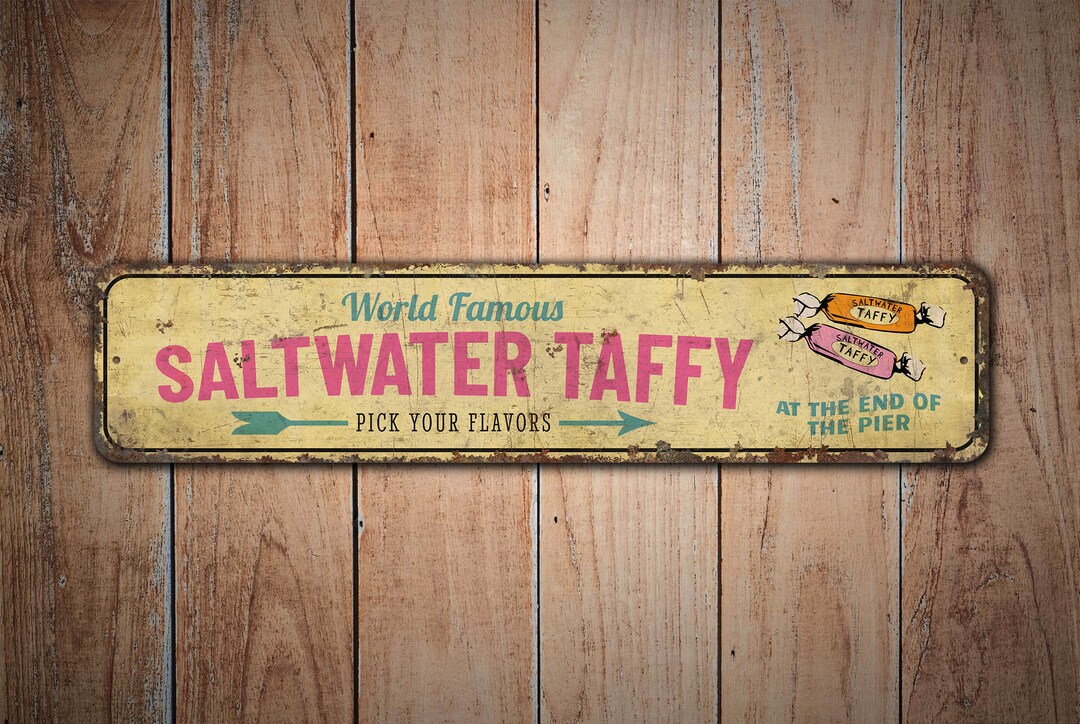 Saltwater Taffy - Saltwater Taffy Sign - Saltwater Decor - Beach House ...