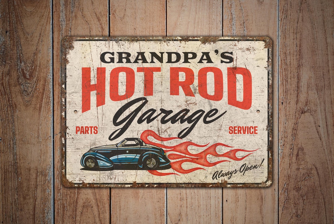 Hot Rod Garage Sign - Hot Rod Garage Decor - Hot Rod Sign - Hot Rod ...