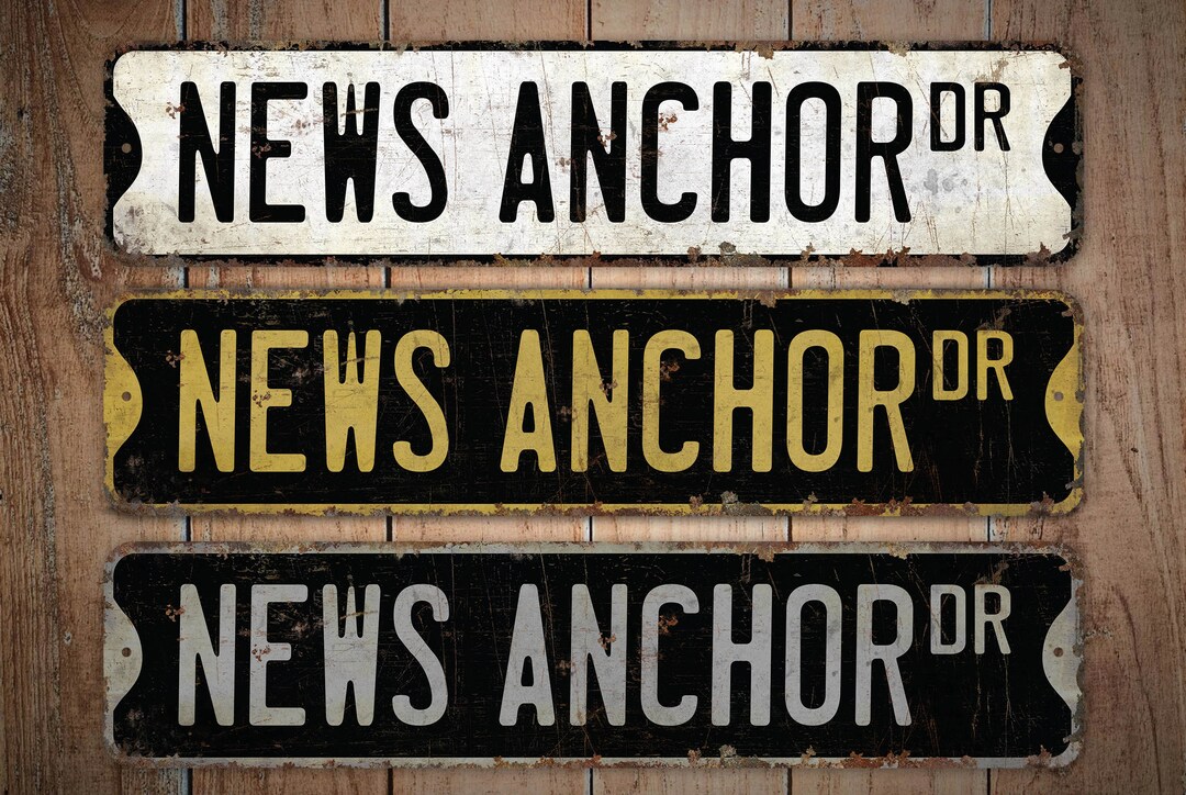 News Anchor News Anchor Sign News Anchor Decor Vintage Style Sign ...